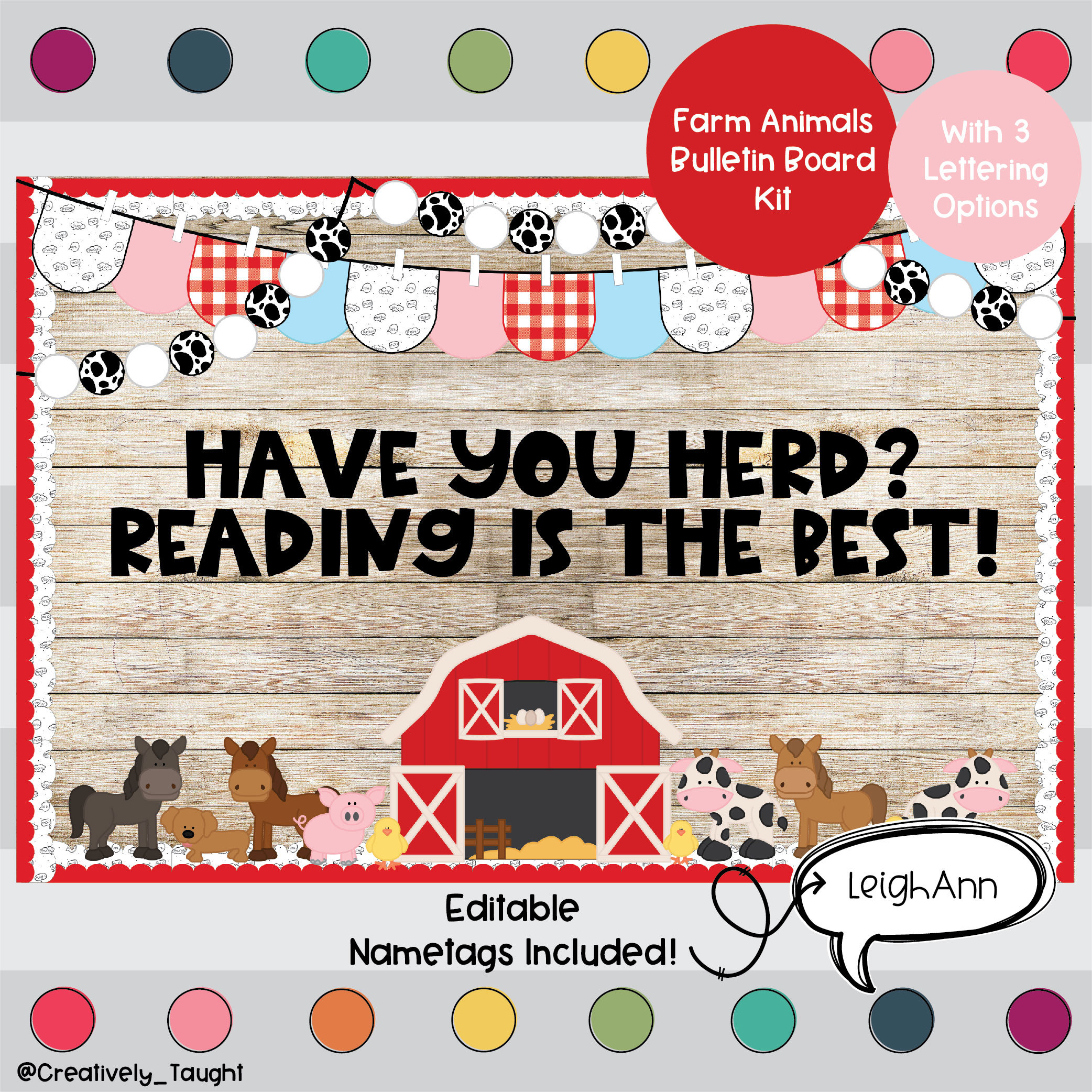 Farm Animals - Spring - March & April Bulletin Board Kit - Etsy