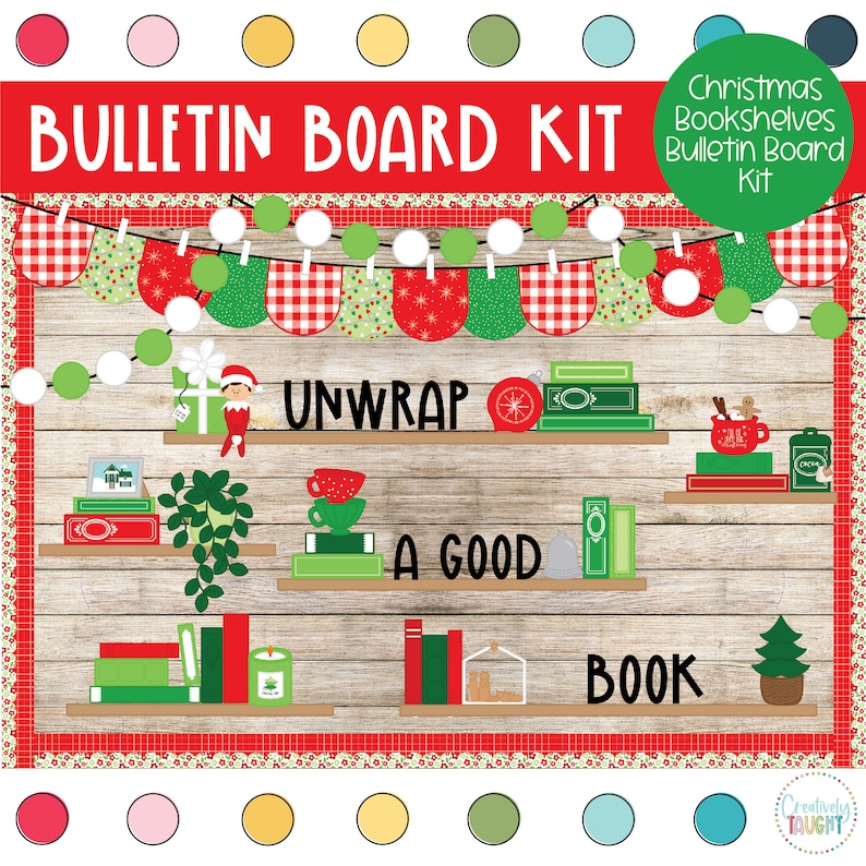 Christmas Book Club - Library Bulletin Board Kit - Etsy