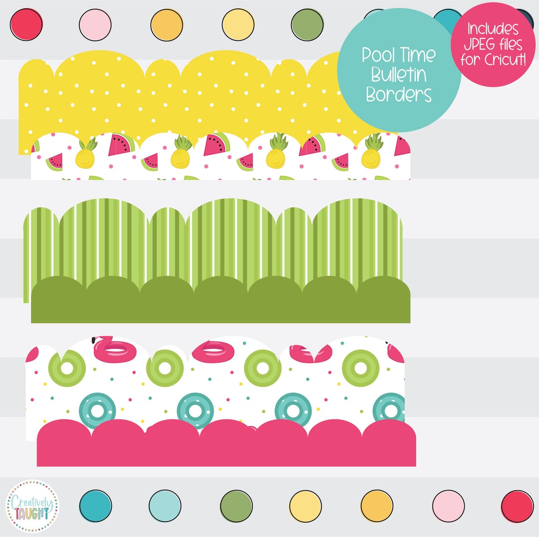 Pool Time Summer Bulletin Board Borders - Etsy