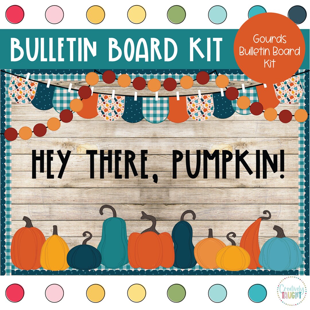 Blue and Orange Pumpkins and Gourds - Fall - Thanksgiving - Bulletin ...