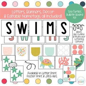 Sea Turtles - Ocean - Under the Sea - Back to School Bulletin Board - Etsy