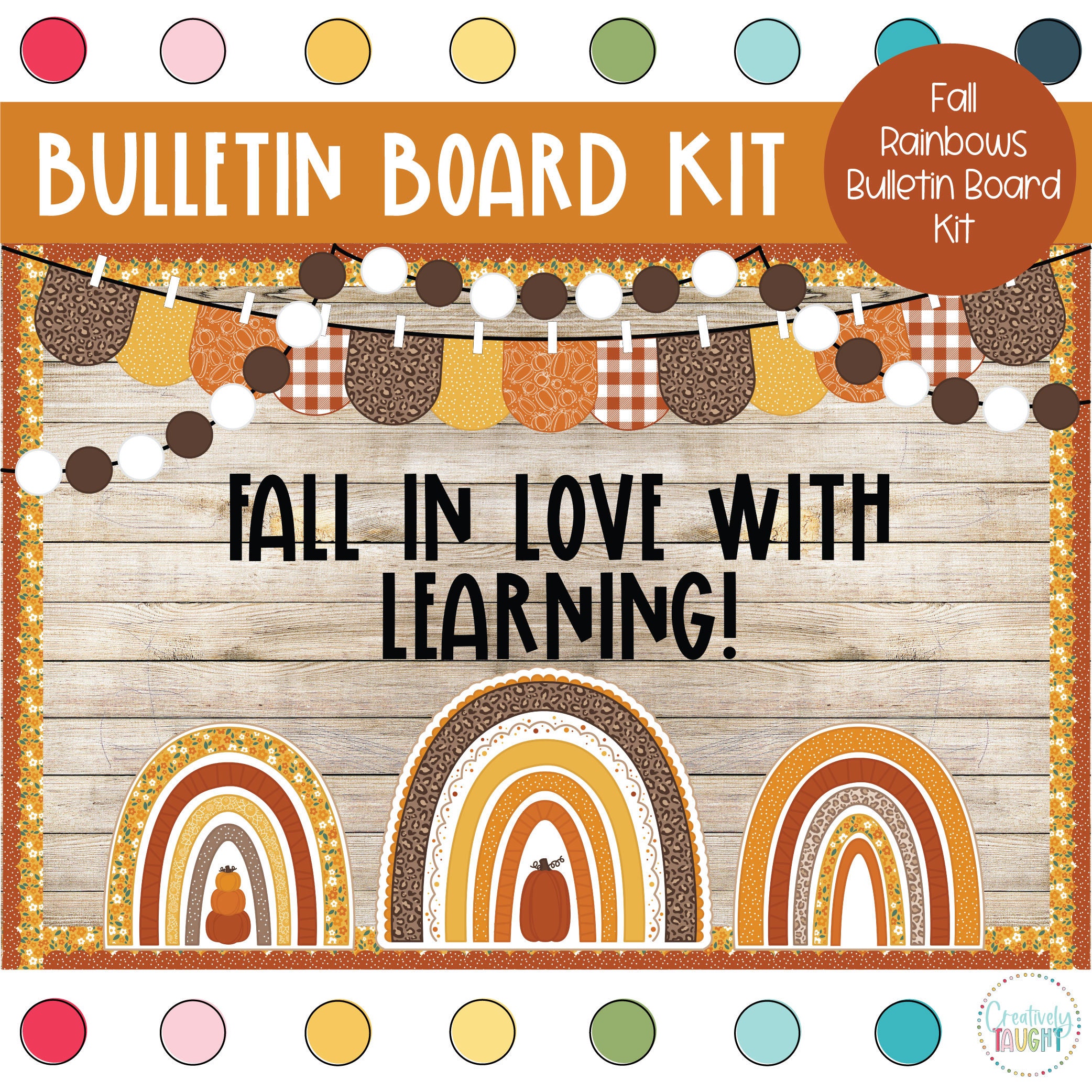 Boho Fall Rainbow Bulletin Board Kit (digital Download) - Etsy