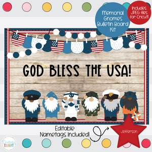 Memorial Day Gnomes - Patriotic - May Bulletin Board Kit - Etsy