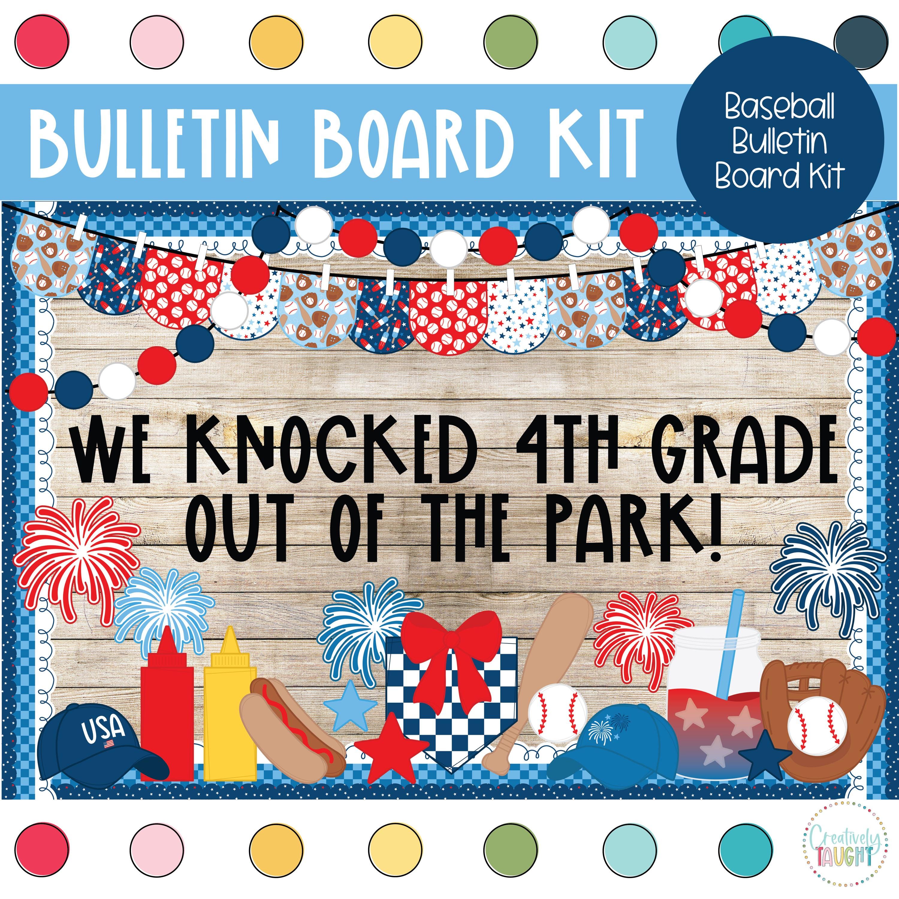Patriotic Baseball Bulletin Board Kit: Summer Classroom Decor (digital ...