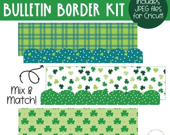 Hearts of Clover Bulletin Board Border, Printable St. Patrick's Day ...