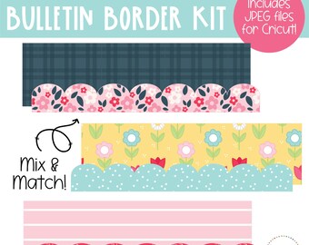 Spring Bulletin Board Borders Printable Set of 8 Instant Download Pdfs ...