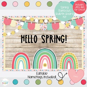Spring Rainbows March Bulletin Board Kit - Etsy