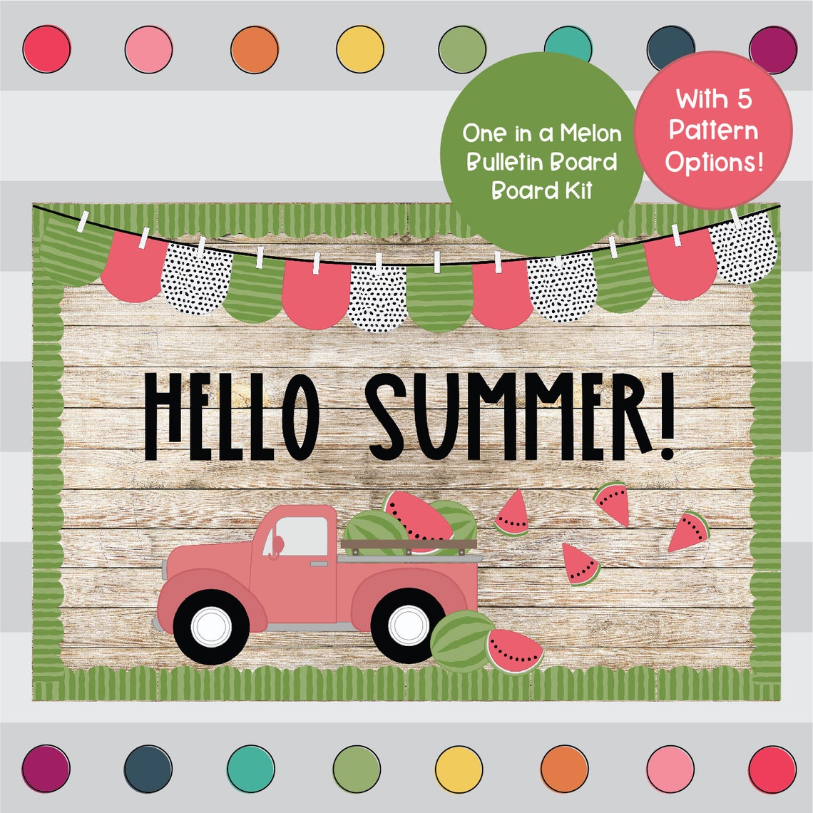 One in a Melon Summer Truck Bulletin Board Kit - Etsy