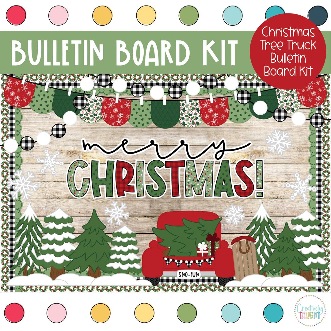 Christmas Tree Truck- Christmas Bulletin Board Kit - Etsy
