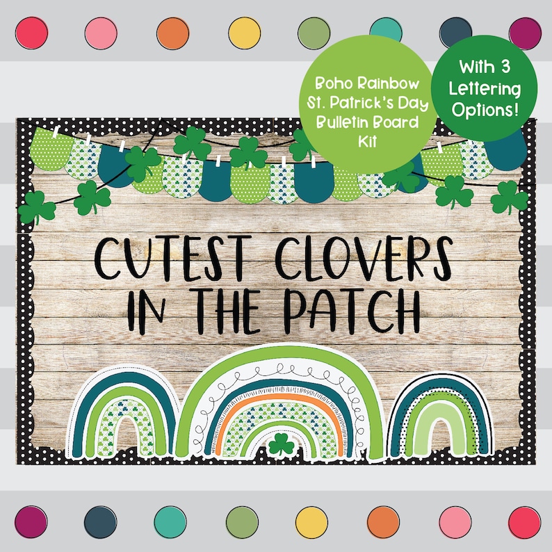 Cutest Clovers in the Patch St. Patricks Day Bulletin Board - Etsy