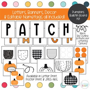 Black and White Pumpkins - Fall - Halloween - Bulletin Board Kit - Etsy