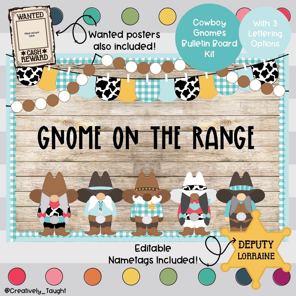Cowboy Gnomes Back to School August Bulletin Board Kit - Etsy