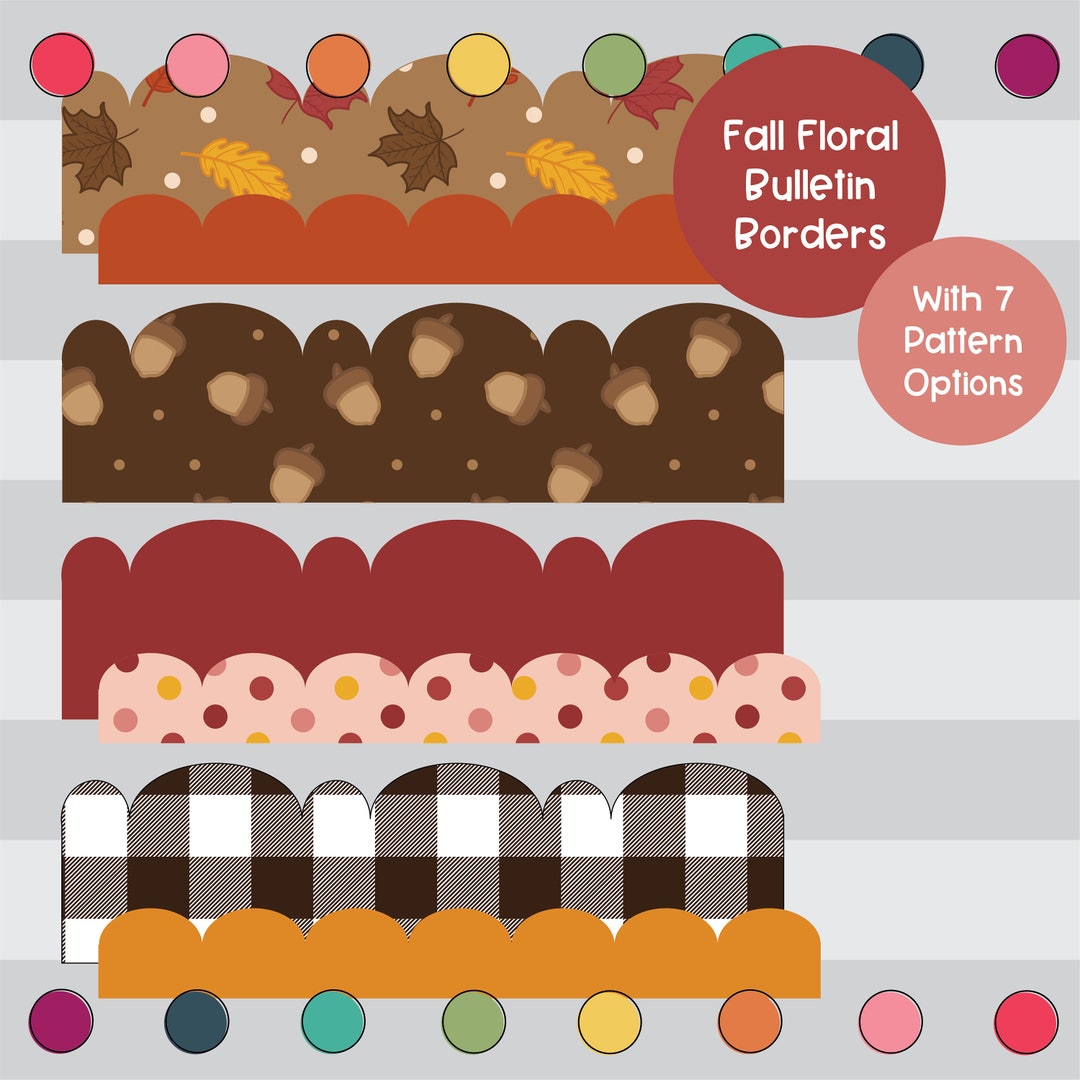 Fall Floral Bulletin Board Borders - Etsy