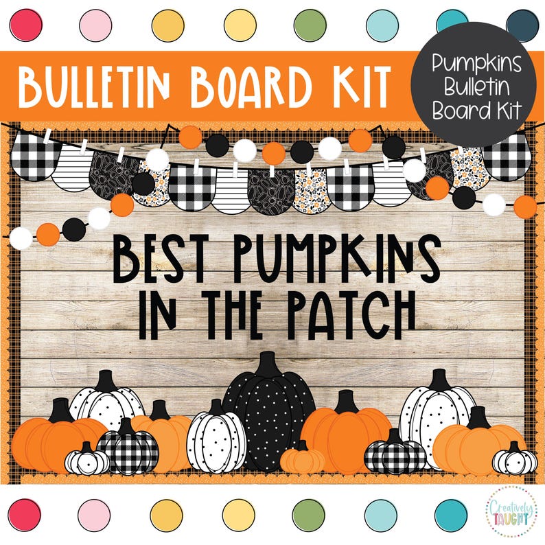 Black and White Pumpkins - Fall - Halloween - Bulletin Board Kit - Etsy