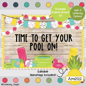 Pool Time Summer June and July Bulletin Board Kit - Etsy