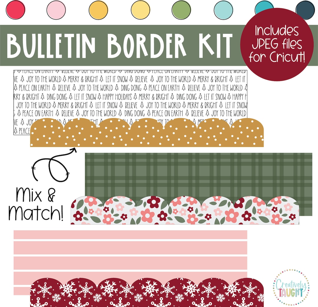 Boho Christmas Bulletin Board Borders - Etsy