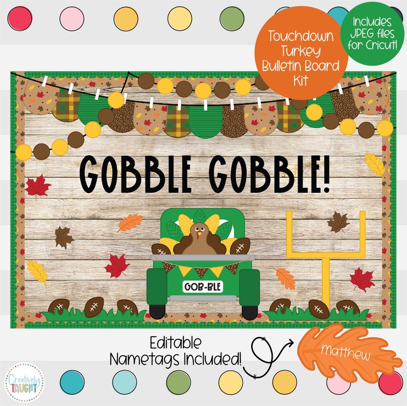 Happy Turkey Day Fall Thanksgiving Bulletin Board Kit - Etsy
