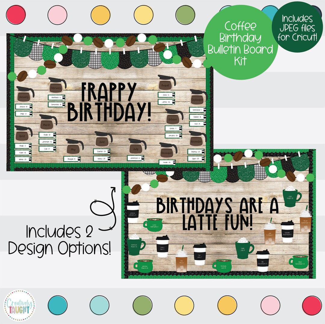 Coffee Birthday Display Coffee Back to School Bulletin Board - Etsy