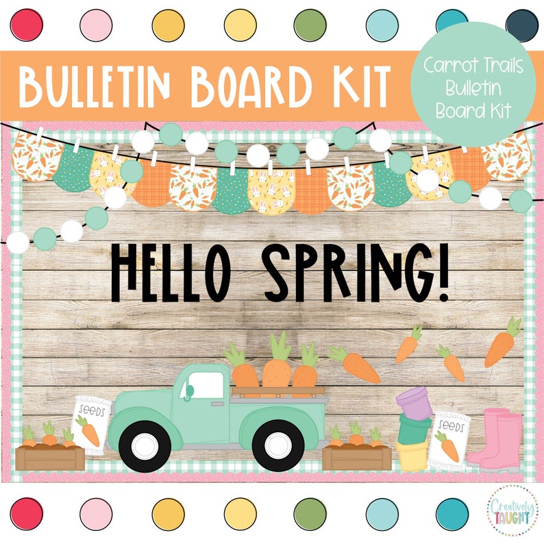 Carrot Trails- Easter Bulletin Board Kit - Etsy