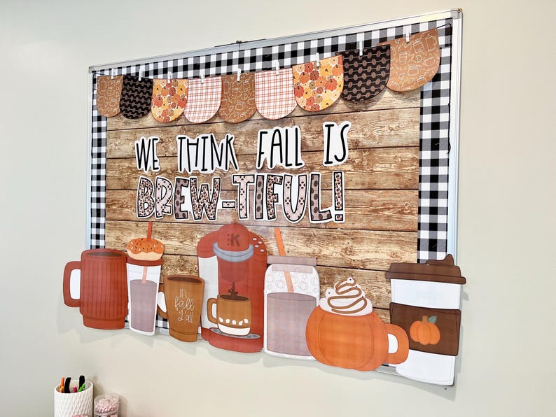 Pumpkin Spice - Coffee Theme - Fall - Fall Themed Bulletin Board Kit - Etsy
