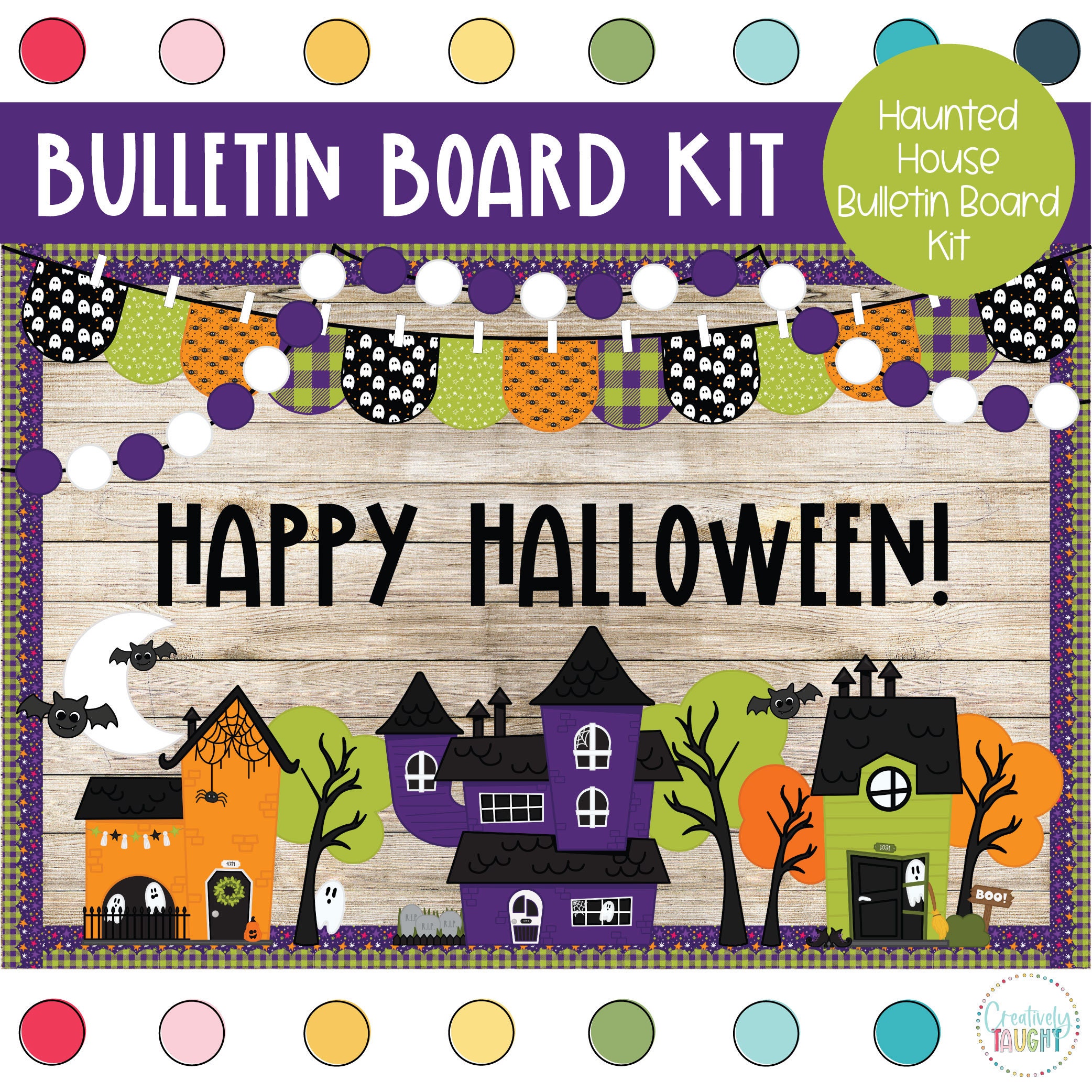 Haunted Houses - Fall - Halloween - October Bulletin Board Kit - Etsy