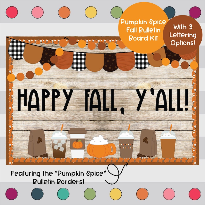Pumpkin Spice Coffee Theme Fall Fall Themed Bulletin - Etsy