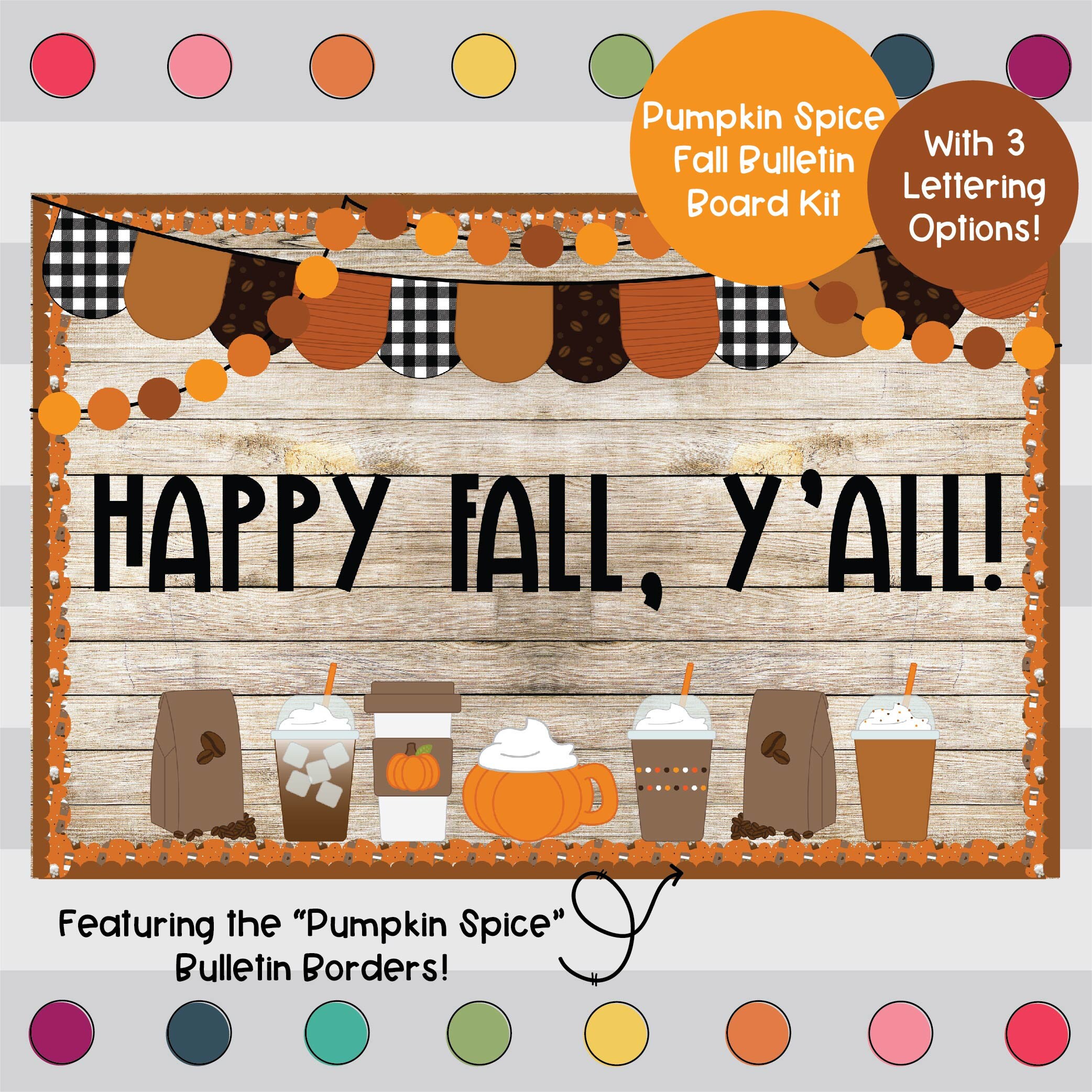 Pumpkin Spice Coffee Theme Fall Fall Themed Bulletin - Etsy