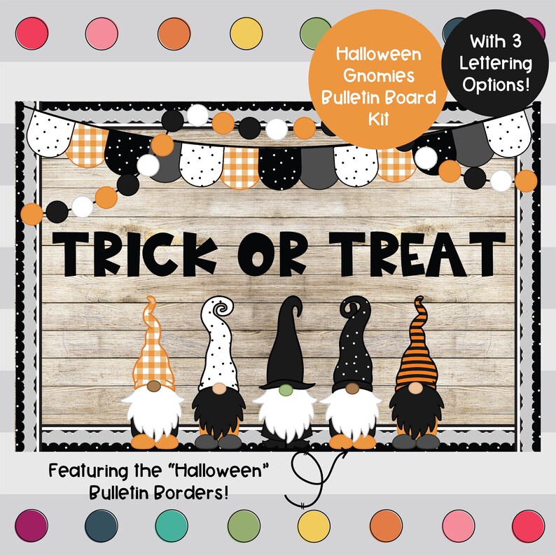 Halloween Gnomies Fall Halloween Bulletin Board Kit - Etsy