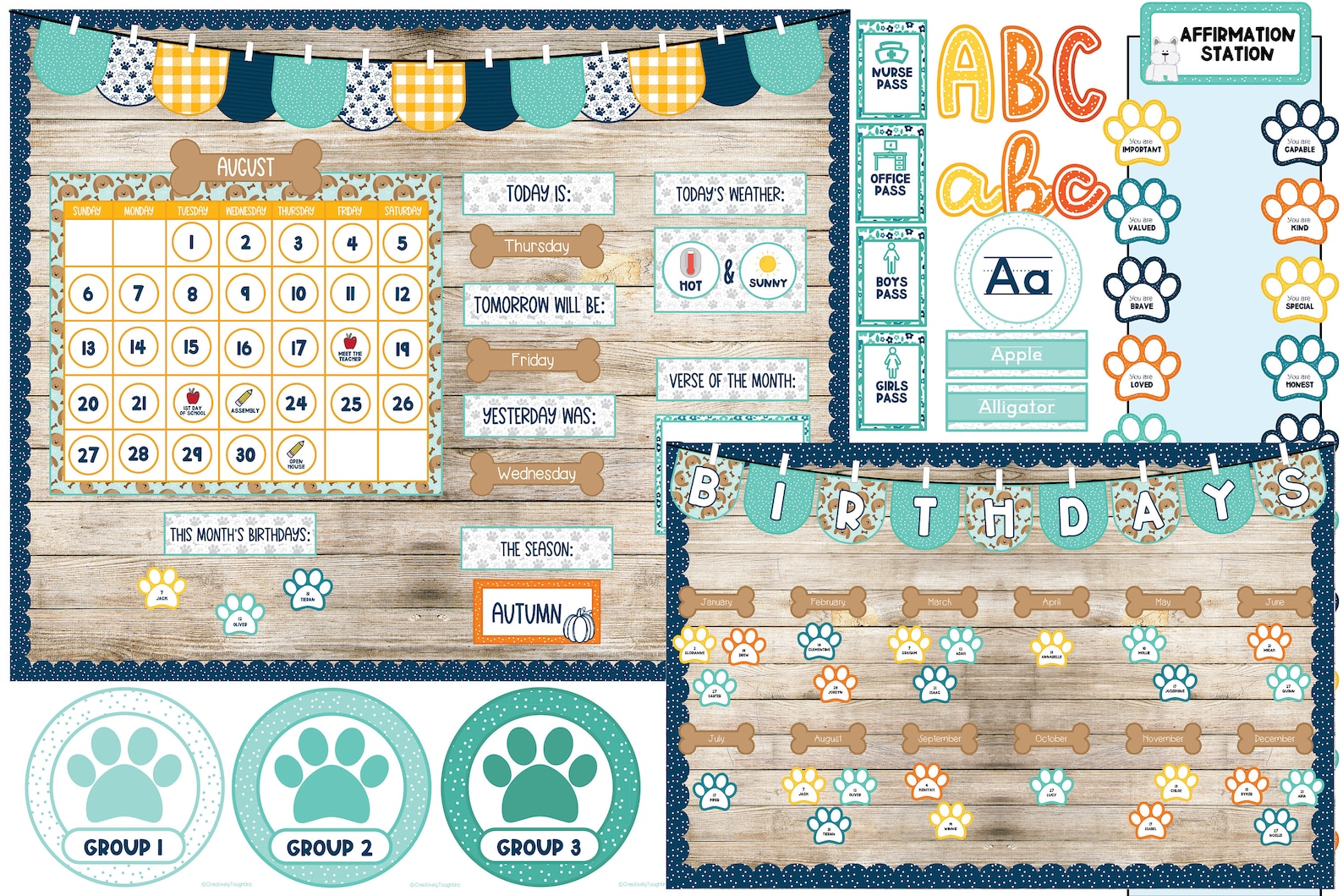 Puppy Classroom Decor Kit: Bulletin Board, Posters (digital Download ...