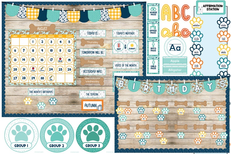 Puppy Classroom Decor Kit: Bulletin Board, Posters (digital Download ...