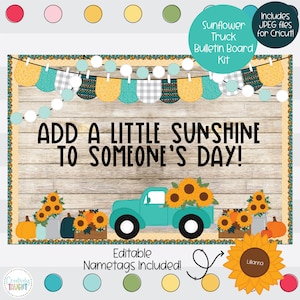 Sunflower Truck Back to School Fall Bulletin Board Kit - Etsy