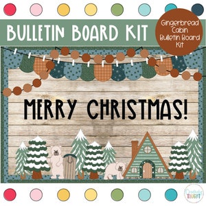 Gingerbread Cabin - Christmas - December Bulletin Board Kit - Etsy