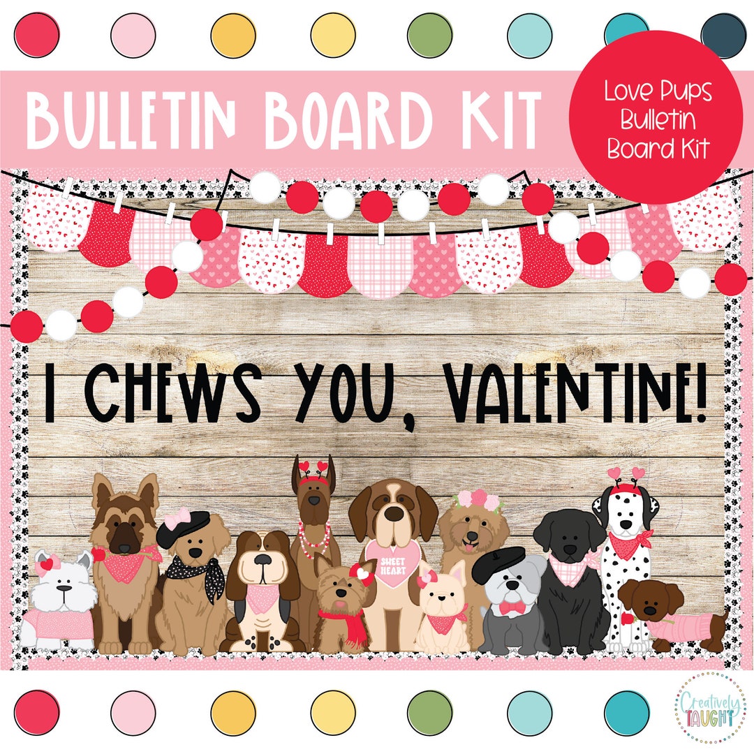 Puppy Love - Valentines - February Bulletin Board Kit - Etsy