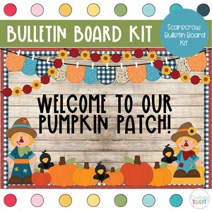Scarecrow Pumpkin Patch - Autumn - Fall Bulletin Board Kit - Etsy