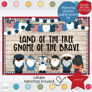 Memorial Day Gnomes - Patriotic - May Bulletin Board Kit - Etsy