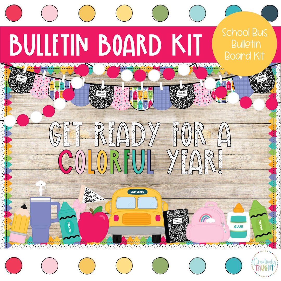 Back to School Bus Bulletin Board Kit: Classroom Decor (PDF) - Etsy