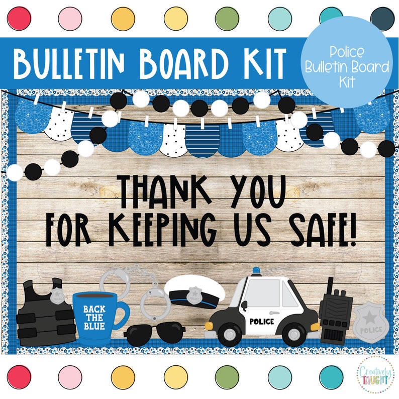 Police - Law Enforcement - Community Service Bulletin Board Kit - Etsy