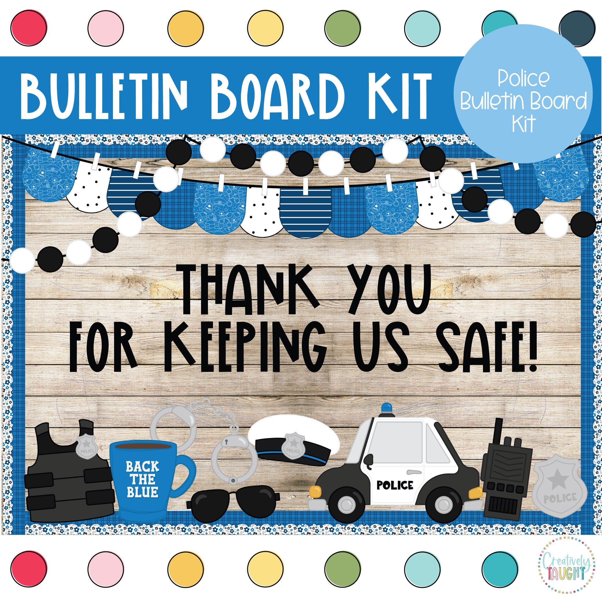 Police - Law Enforcement - Community Service Bulletin Board Kit - Etsy
