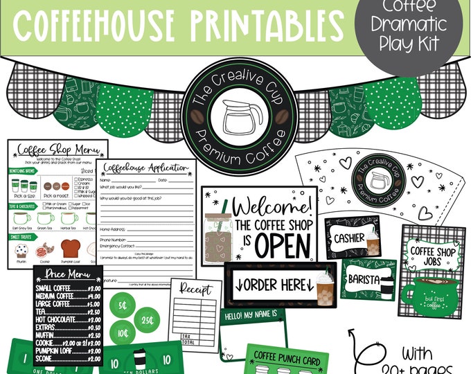 Coffee Cafe Dramatic Play Kit: Printable Classroom Center (PDF Download ...