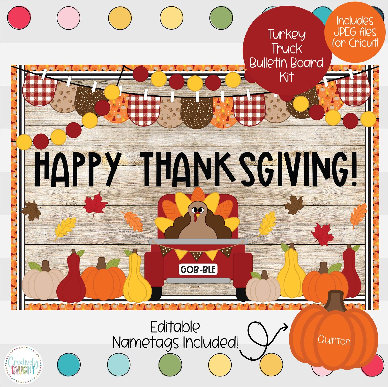 Happy Turkey Day Fall Thanksgiving Bulletin Board Kit - Etsy