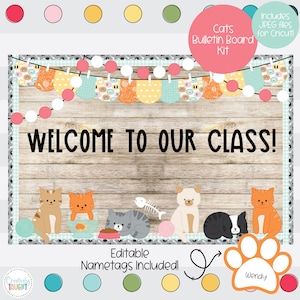 Cats Back to School Bulletin Board - Etsy