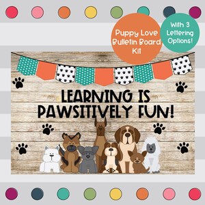 Puppy Love Puppy Bulletin Board Kit | Etsy