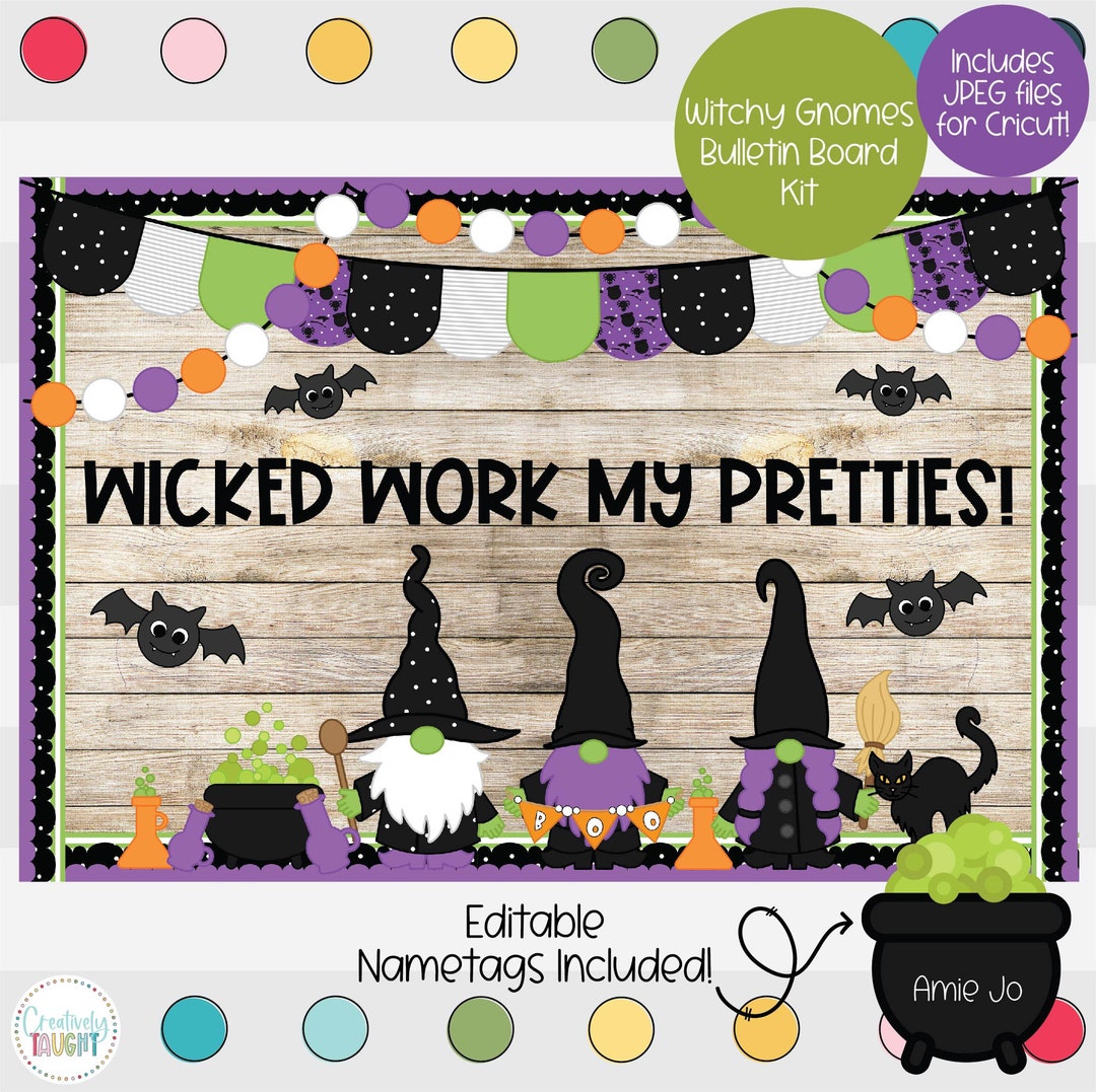 Halloween Witchy Gnomies Fall Halloween Bulletin Board - Etsy