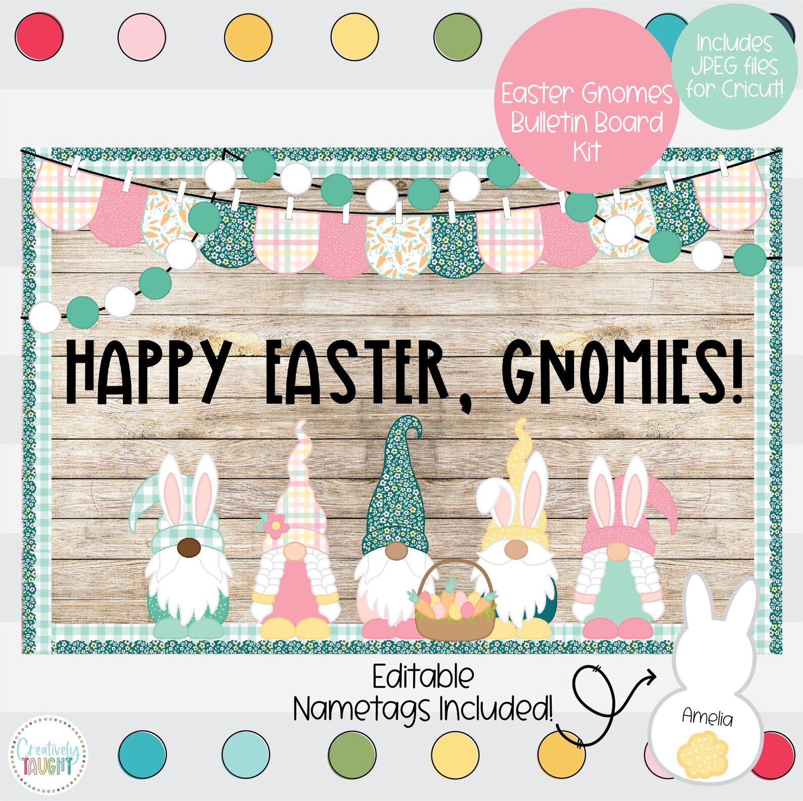 Happy Easter Gnomies Easter Bulletin Board Kit - Etsy