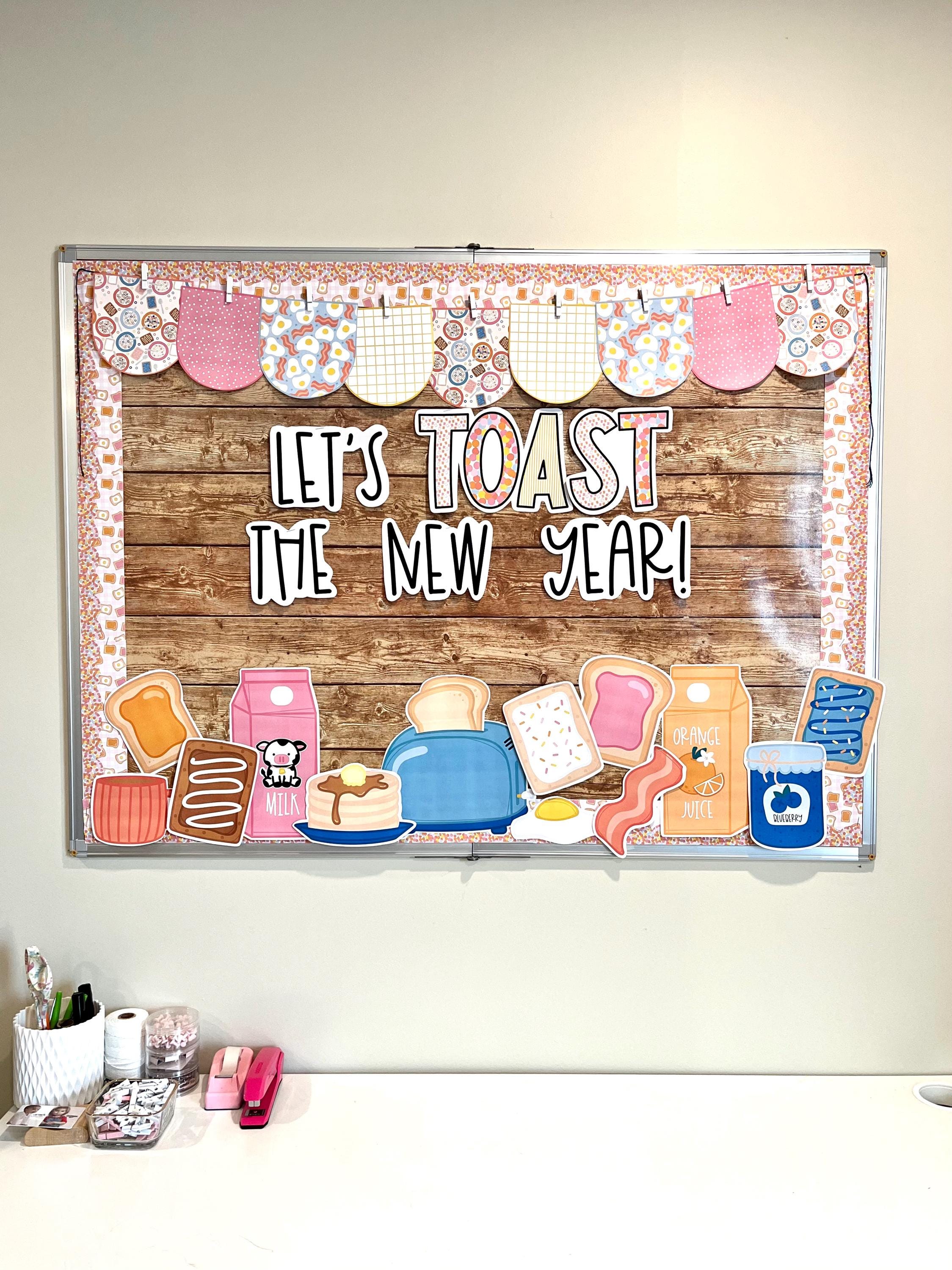 New Years Toast - January Bulletin Board Kit - Etsy