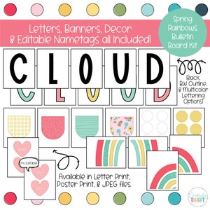 Spring Rainbows - March Bulletin Board Kit - Etsy
