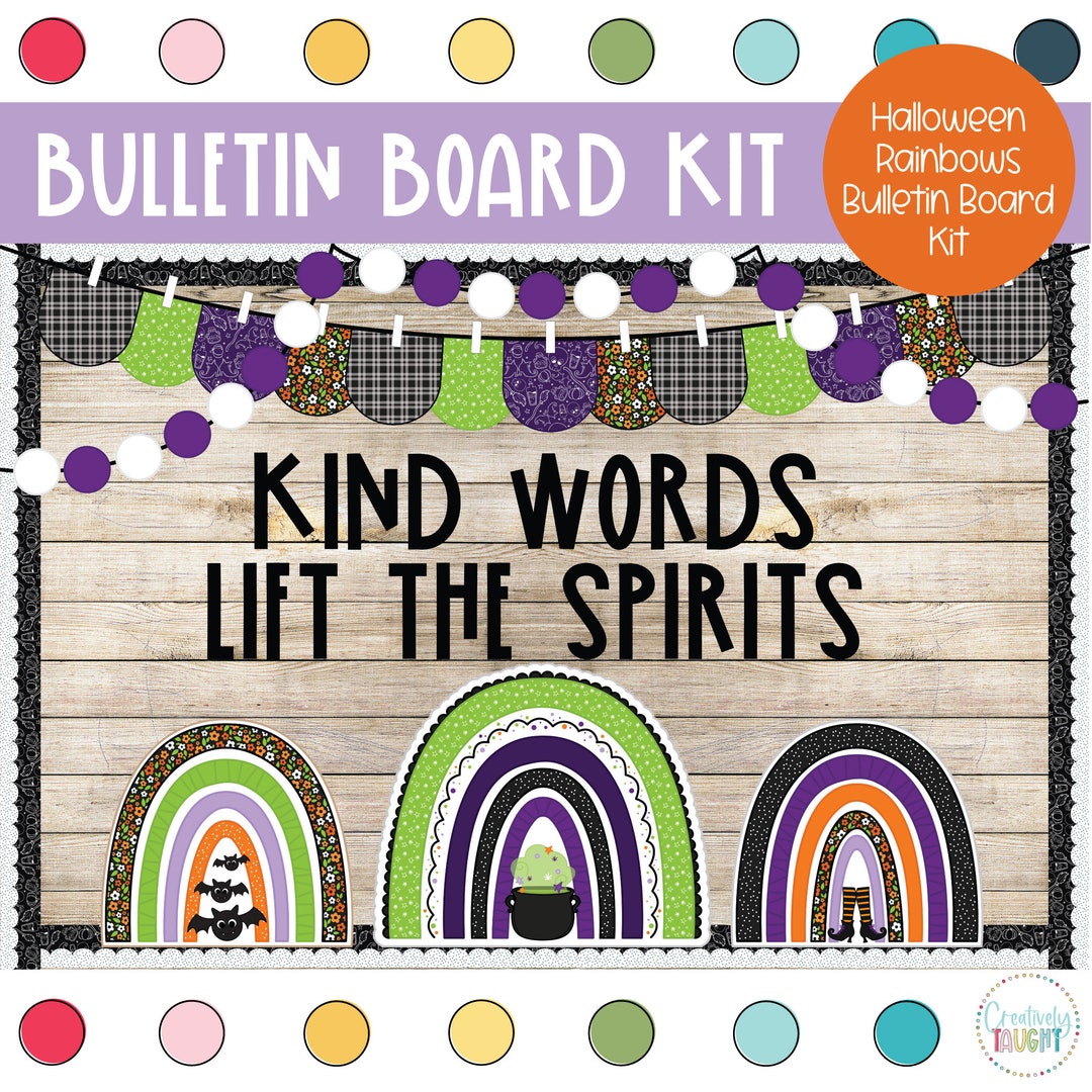 Halloween Rainbows - Halloween - October Bulletin Board Kit - Etsy