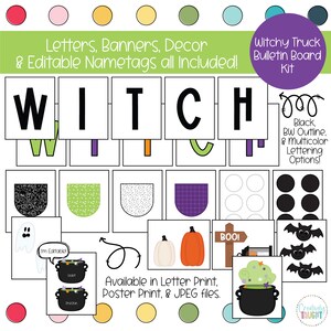 Witches Truck - Halloween - October Bulletin Board Kit - Etsy