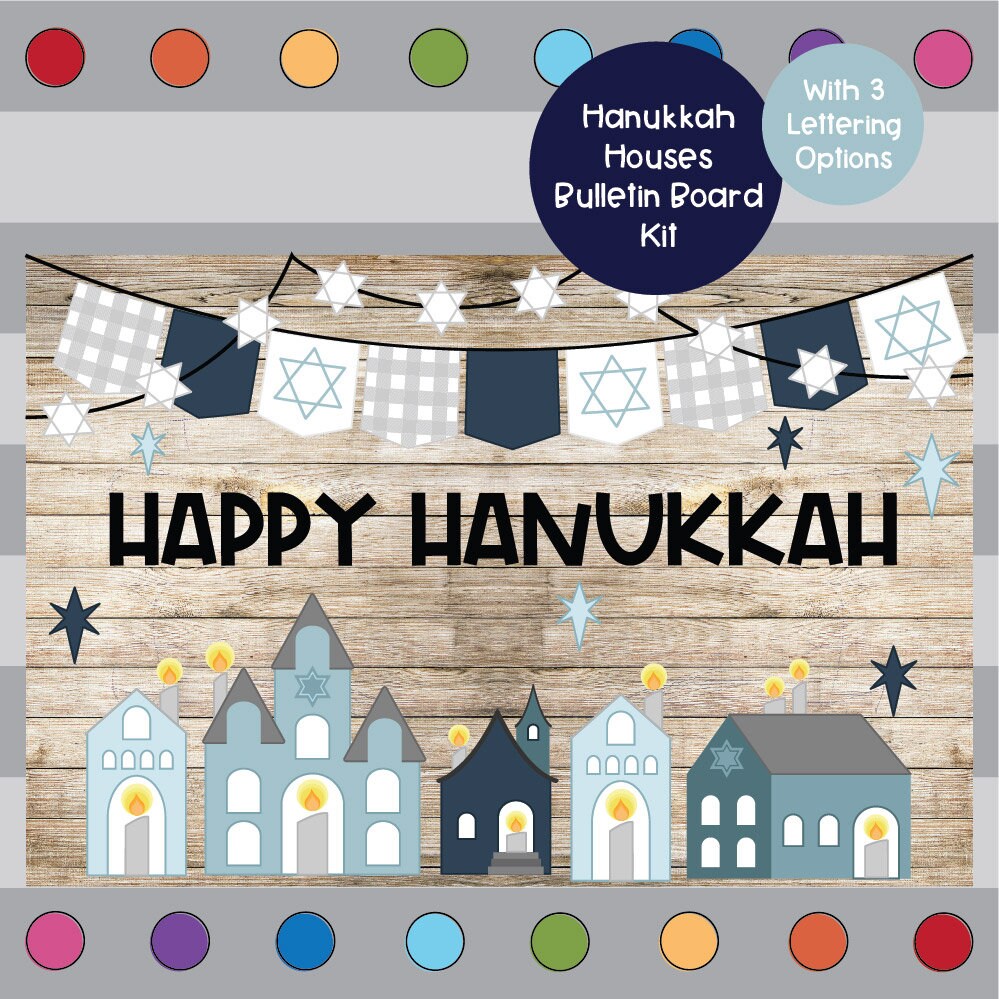 Happy Hanukkah Winter Holiday Bulletin Board Kit | Etsy