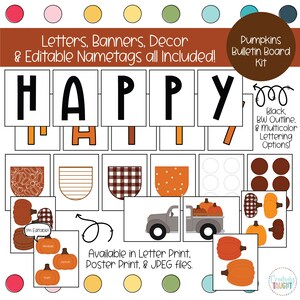 Pumpkins at the Barn - Fall - Thanksgiving - Bulletin Board Kit - Etsy